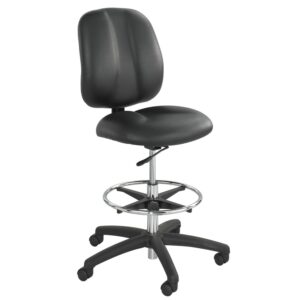 safco products apprentice ii extended-height chair 7084bl, black, ergonomic, pneumatic