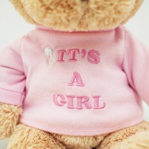 GUND It’s a Girl T-Shirt Teddy Bear Stuffed Animal Plush in Pink, 12” , Tan