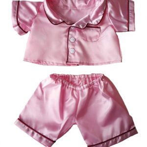 Pink Satin PJ's Clothes Outfit Fits Most 14" - 18" Build-A-Bear and Make Your Own Stuffed Animals