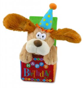 12" flappy birthday animated plush puppy dog singing "happy birthday"