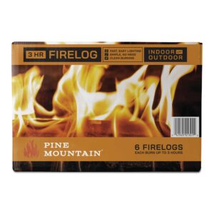 Pine Mountain 100% Natural Classic Firelog, 3-Hour Burn Time, 6 Logs