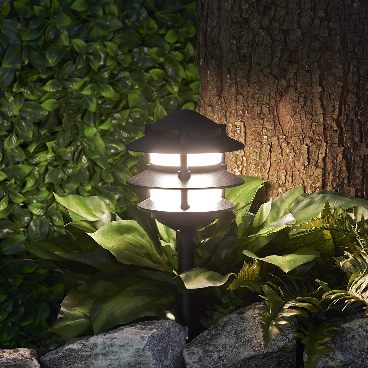 Paradise Laurentide Low Voltage 11W/12V 3 Tier Walklight, Path Light, GL22764, Black