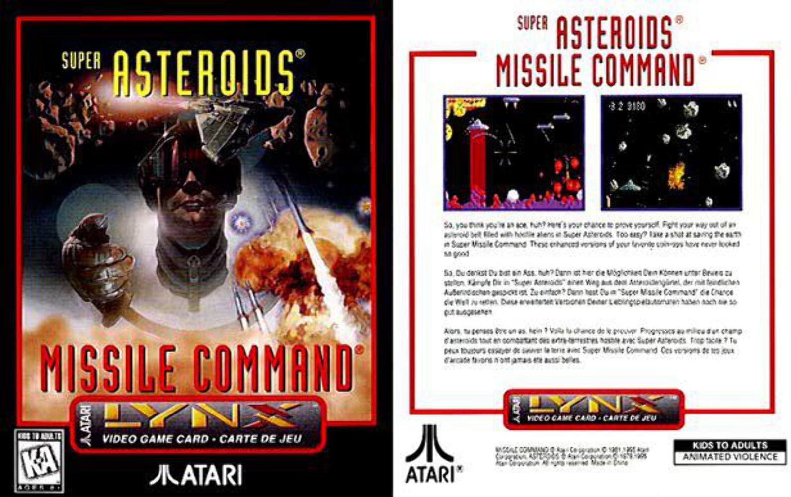 Super Asteroids and Missle Command (Atari Lynx)