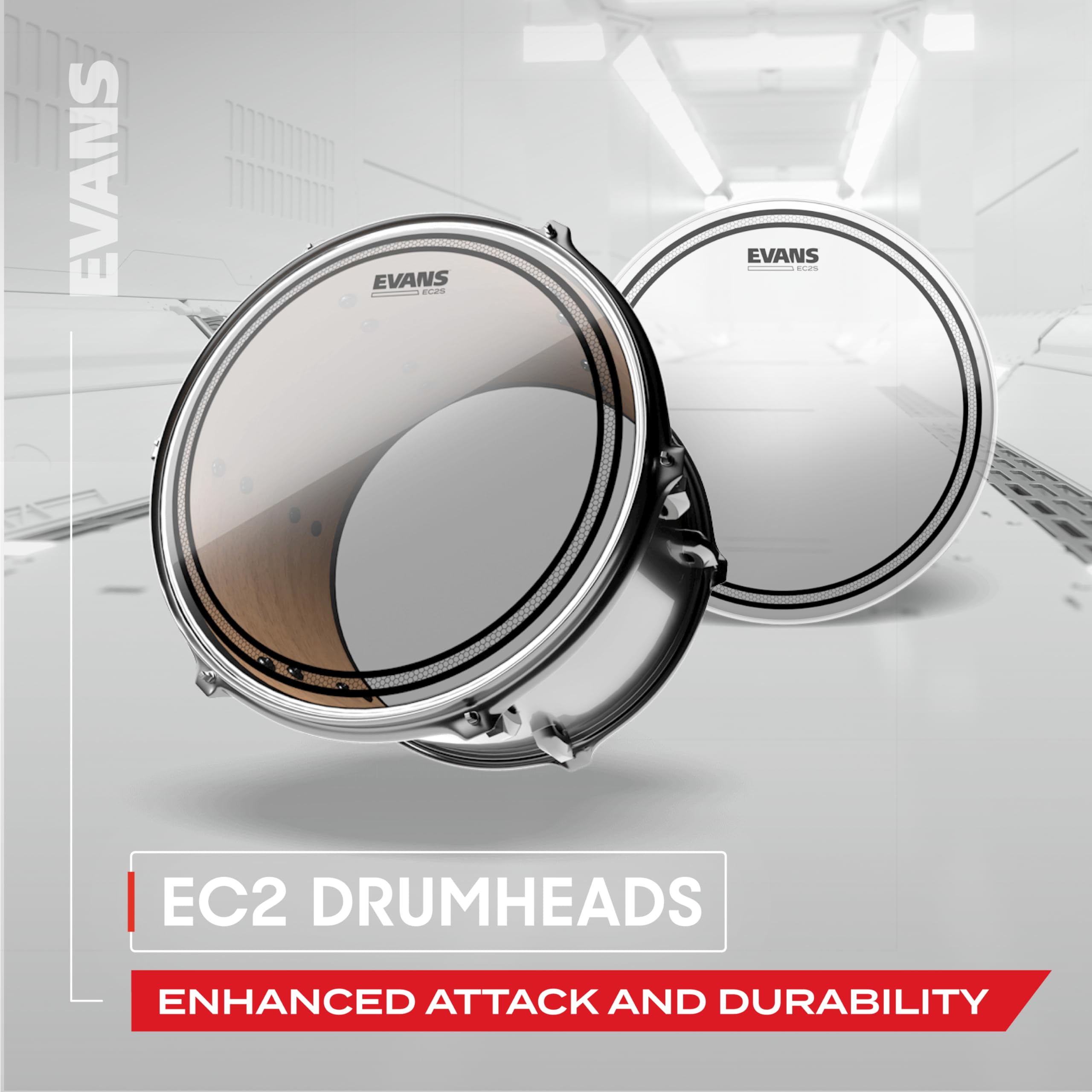 Evans Drum Heads - EC2S Clear Rock Tompack (10 inch, 12 inch, 16 inch)