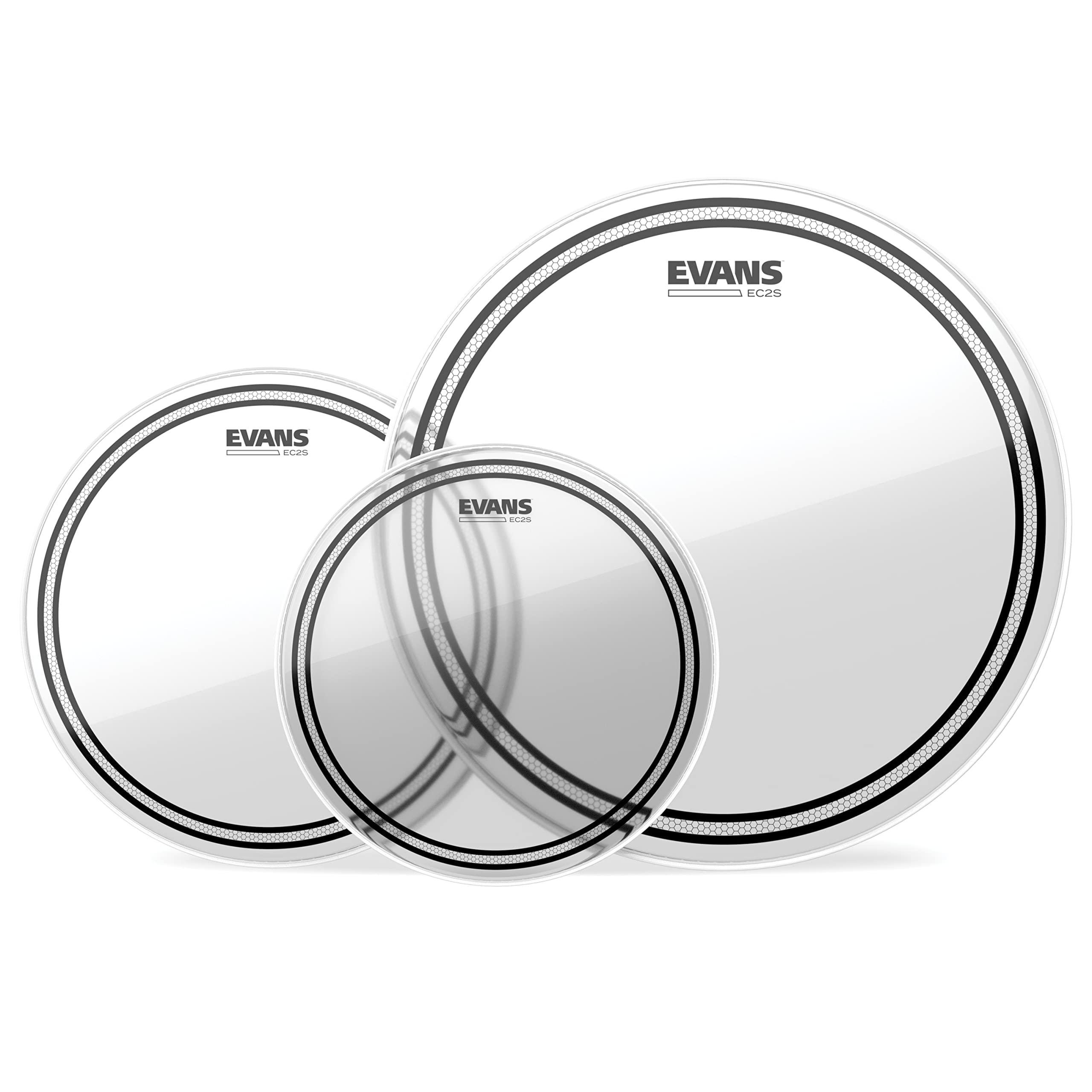 Evans Drum Heads - EC2S Clear Rock Tompack (10 inch, 12 inch, 16 inch)