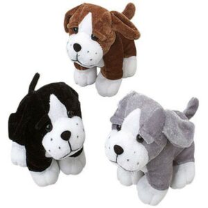 us toy sitting puppy dog stuffed animals plush (1 dozen), colors may vary