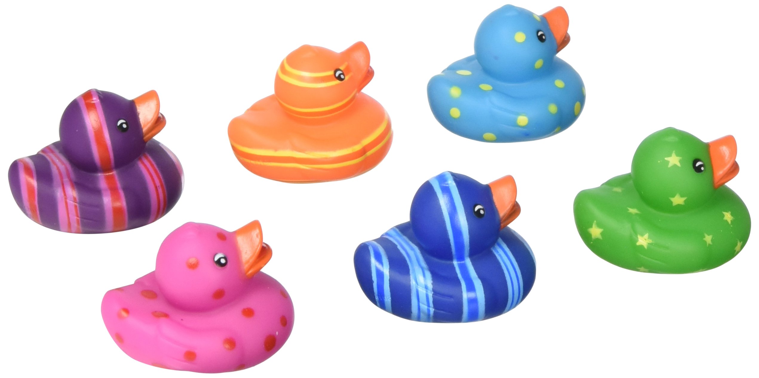 Rhode Island Novelty 2Inch Multi-Color/Pattern Rubber Duckies, One Dozen