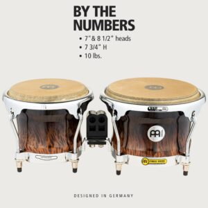 Meinl Percussion FWB400BB Free Ride Series Wood Bongos, Brown Burl Finish