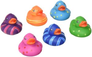 rhode island novelty 2inch multi-color/pattern rubber duckies, one dozen