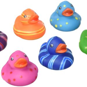 Rhode Island Novelty 2Inch Multi-Color/Pattern Rubber Duckies, One Dozen