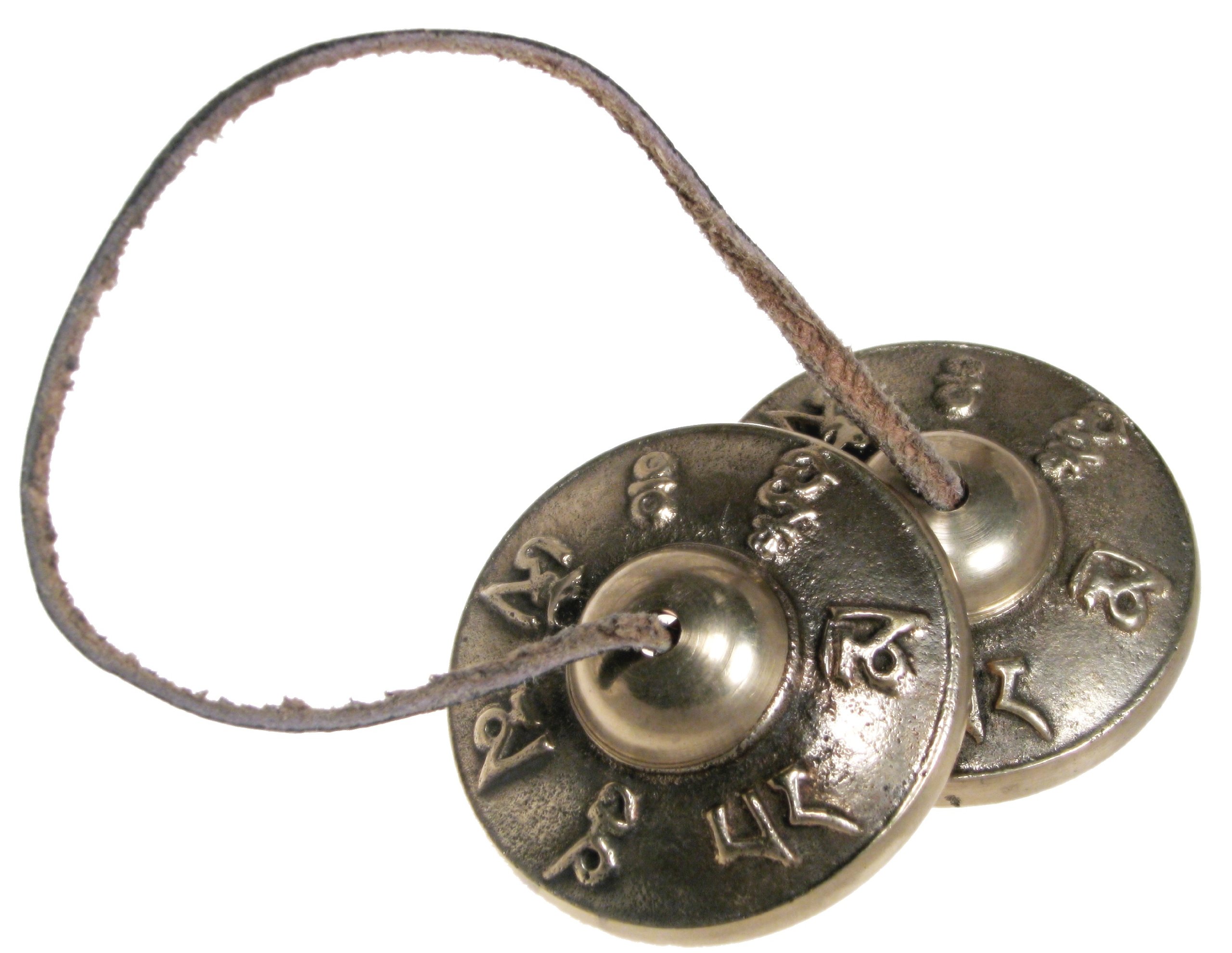 2.25" Tingsha Meditation Bell~Embossed with Tibetan Mantras by Thamelmart