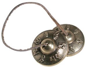 2.25" tingsha meditation bell~embossed with tibetan mantras by thamelmart