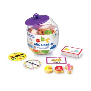 learning resources goodie games abc cookies - 4 games in 1, ages 3+ toddler learning toys, abc games for toddlers, preschool games, alphabet learning games, math for preschoolers