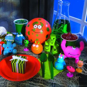 Fun Express Monsters Plush (1 Dozen) Party Favors, Halloween and Toy Crane Fillers