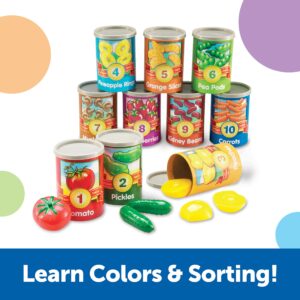 Learning Resources One To Ten Counting Cans - 65 Pieces, Ages 3+ Toddler Learning Toys, Preschool Pretend Play Toys, Supermarket Toys