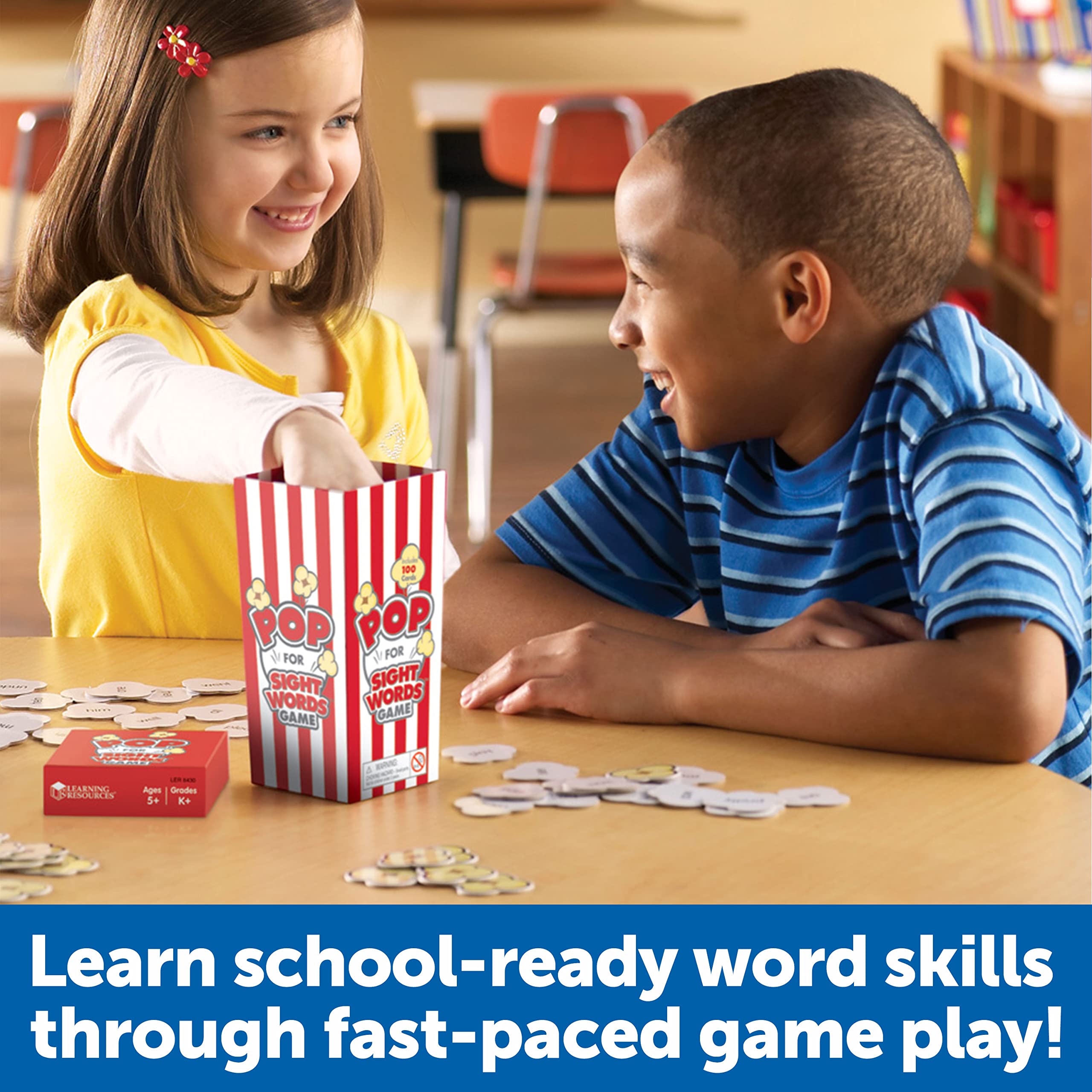 Learning Resources Pop For Sight Words Game,Vocabulary/Literacy Game, 92 Cards, Ages 5+