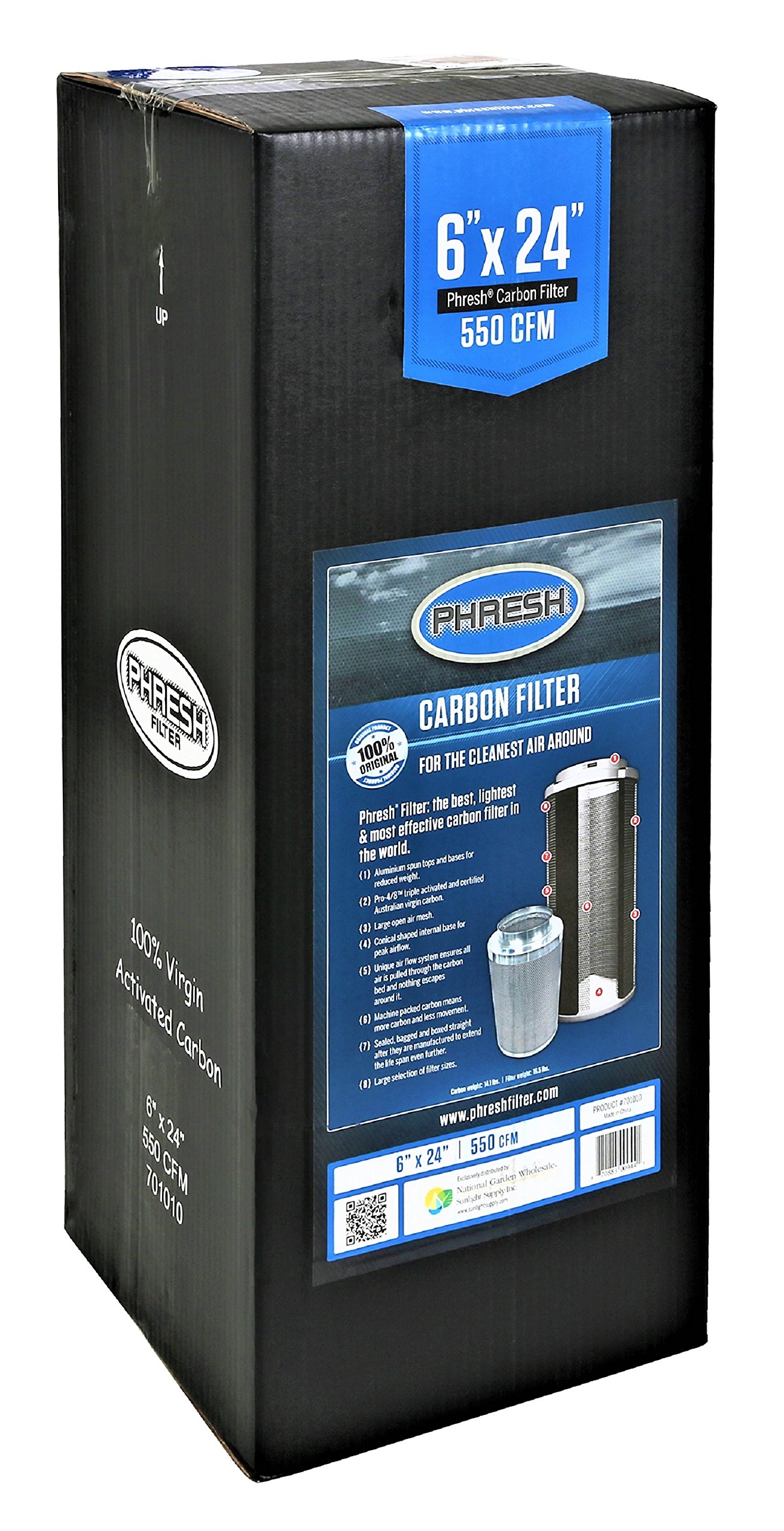 Phresh Carbon Filter For The Cleanest Air Around, 6" x 24" - 550 CFM