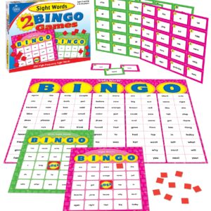 Carson Dellosa Sight Words Bingo Games—Learning Tools for Kindergarten and First Grade Reading Skills, Double-Sided Language, Vocabulary Building Game Cards