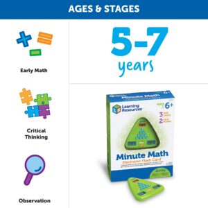 Learning Resources Minute Math Electronic Flash Card, Homeschool, Early Algebra Skills, 3 Difficulty Levels, Ages 6+