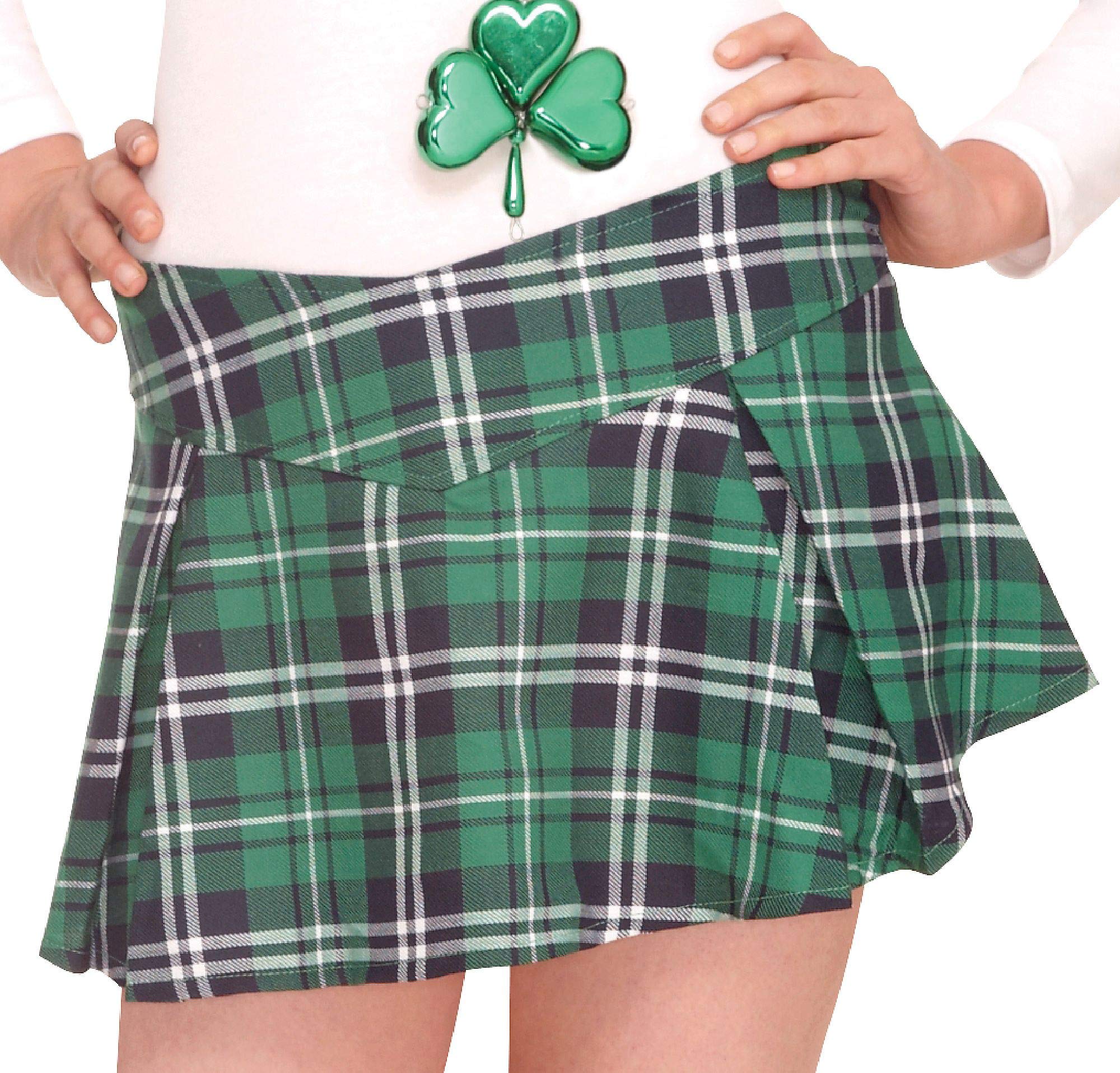 Amscan Plaid Mini Skirt, One Size, Green