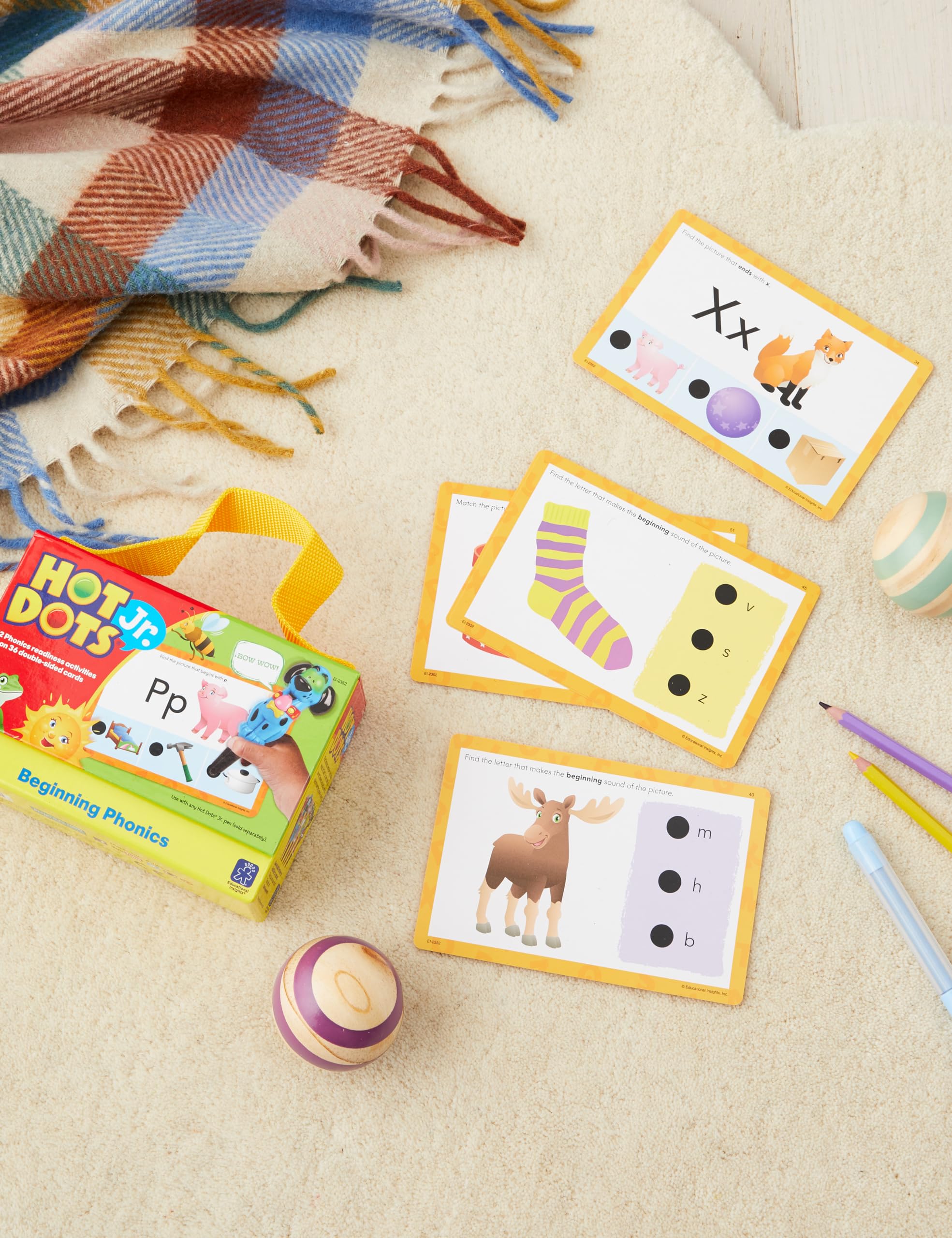 Educational Insights Hot Dots Jr. Beginning Phonics Card Set