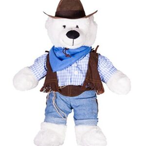 Cowboy w/Hat and Scarf Outfit Teddy Bear Clothes Fits Most 14 - 18 Build-A-Bear and Make Your Own Stuffed Animals