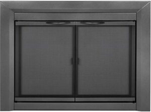 pleasant hearth cr-3400 craton fireplace glass door, gunmetal, small