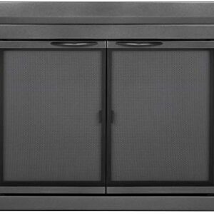 Pleasant Hearth CR-3400 Craton Fireplace Glass Door, Gunmetal, Small