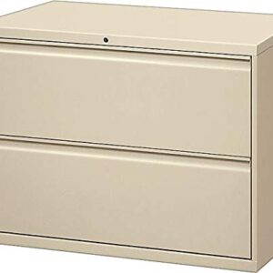 HON 892LL 800 Series Two-Drawer Lateral File, 42w x 19-1/4d x 28-3/8h, Putty