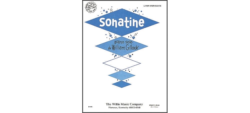 Willis Music Sonatine Mid Intermediate Piano Solo by William Gillock