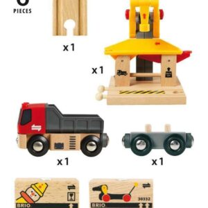 BRIO World - 33280 Freight Goods Station | Versatile Toy Train Set for Kids | Interactive Play | Sustainable Wood Construction | Ideal for Toddlers Aged 3 and Up