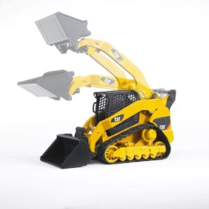 Bruder Toys - Construction Realistic CAT Compact Track Loader with Adjustable and Lockable Loading Arm and Moveable Rubber Chains - Ages 3+