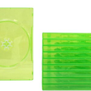 (10) Empty Standard Translucent Green Replacement Games Cases - Compatible With XBox 360 - #VGBR14XBOX