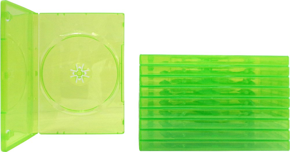 (10) Empty Standard Translucent Green Replacement Games Cases - Compatible With XBox 360 - #VGBR14XBOX