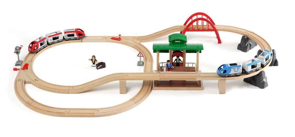 BRIO World - 33512 Travel Switching Set | Premium Wooden Train Toy Set with 42 Pieces & Accessories | Perfect for Children Ages 3 and Up | Compatible with All BRIO Railway Toys