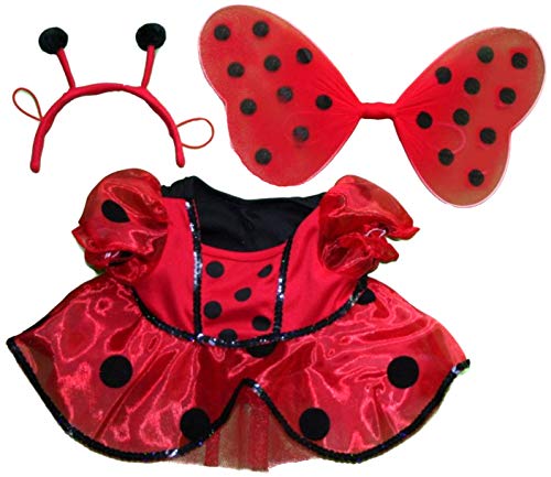 Ladybug Costume with Wings Outfit Teddy Bear Clothes Fits Most 14" - 18" Build-a-bear and Make Your Own Stuffed Animals