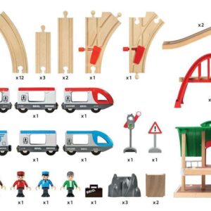 BRIO World - 33512 Travel Switching Set | Premium Wooden Train Toy Set with 42 Pieces & Accessories | Perfect for Children Ages 3 and Up | Compatible with All BRIO Railway Toys