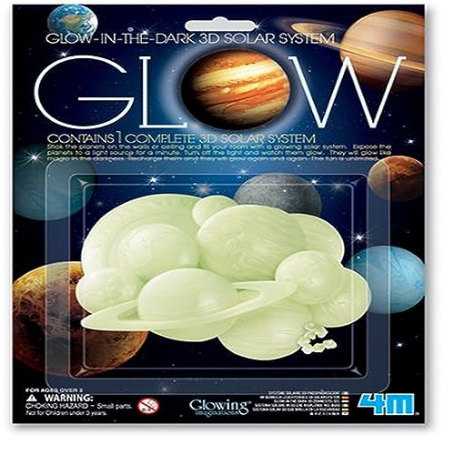 4M Glow In The Dark 3D Solar System - STEM Science Planets Starry Night, Wall Stickers Room Décor