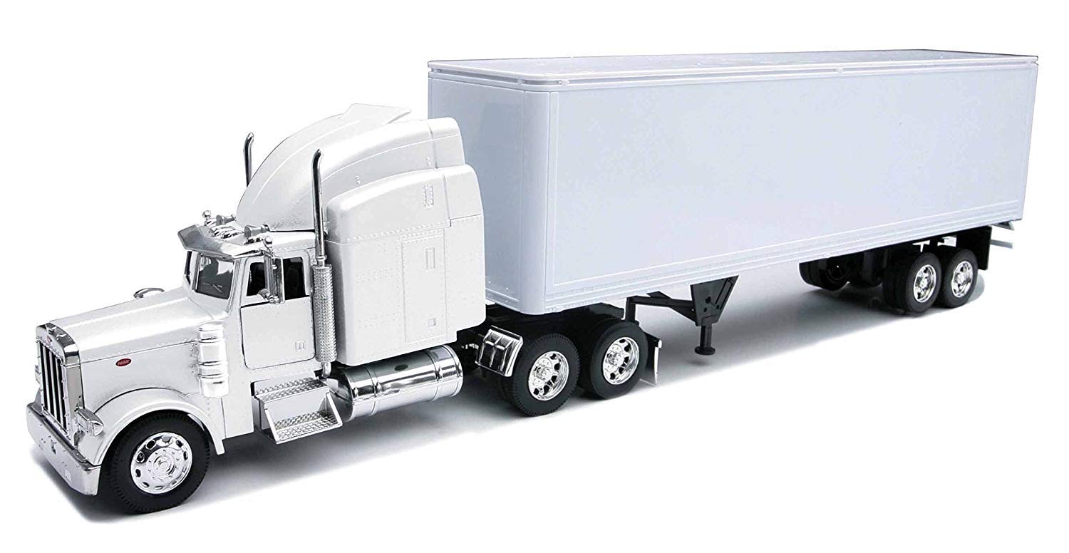 Peterbilt 379 With Dry Van - All-White Toy Truck