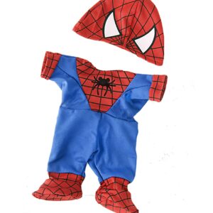 Spidey Teddy Spider Superhero Outfit Teddy Bear Clothes Fits Most 14" - 18" Build-A-Bear and Make Your Own Stuffed Animals