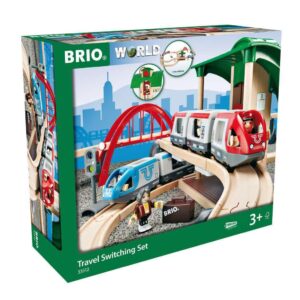 BRIO World - 33512 Travel Switching Set | Premium Wooden Train Toy Set with 42 Pieces & Accessories | Perfect for Children Ages 3 and Up | Compatible with All BRIO Railway Toys