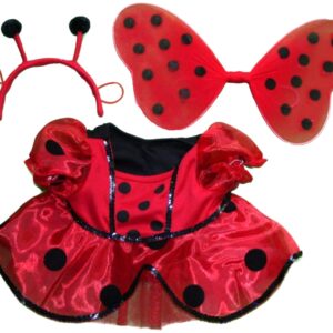 Ladybug Costume with Wings Outfit Teddy Bear Clothes Fits Most 14" - 18" Build-a-bear and Make Your Own Stuffed Animals