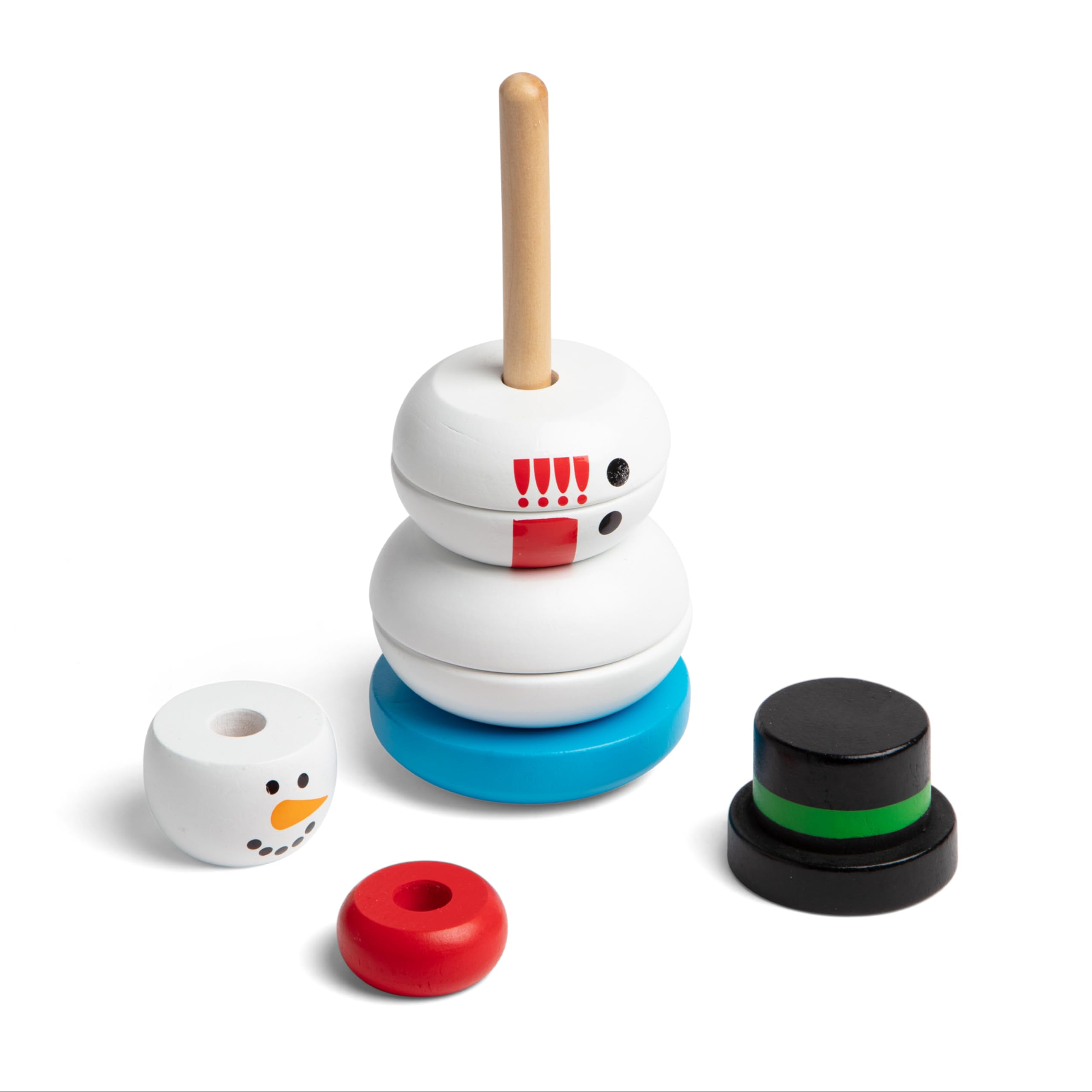 Melissa & Doug Snowman Stacker Wooden Toddler Toy (8 pcs)