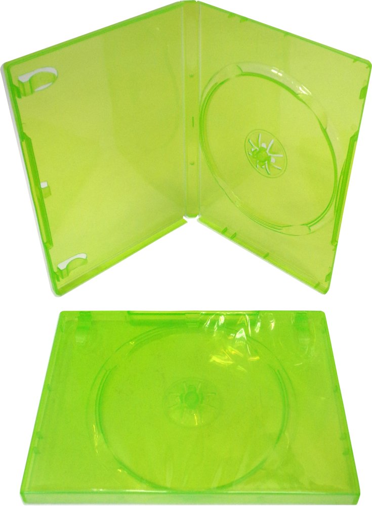 (10) Empty Standard Translucent Green Replacement Games Cases - Compatible With XBox 360 - #VGBR14XBOX