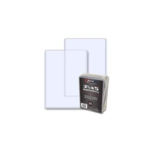 bcw 3.5x5 topload holder - 25 pack | premium rigid plastic protector case for trading cards, index cards, and photos | perfect fit for transformer tcg, magic: the gathering, and more