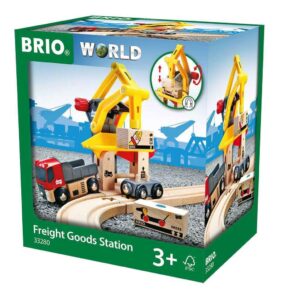 brio world - 33280 freight goods station | versatile toy train set for kids | interactive play | sustainable wood construction | ideal for toddlers aged 3 and up