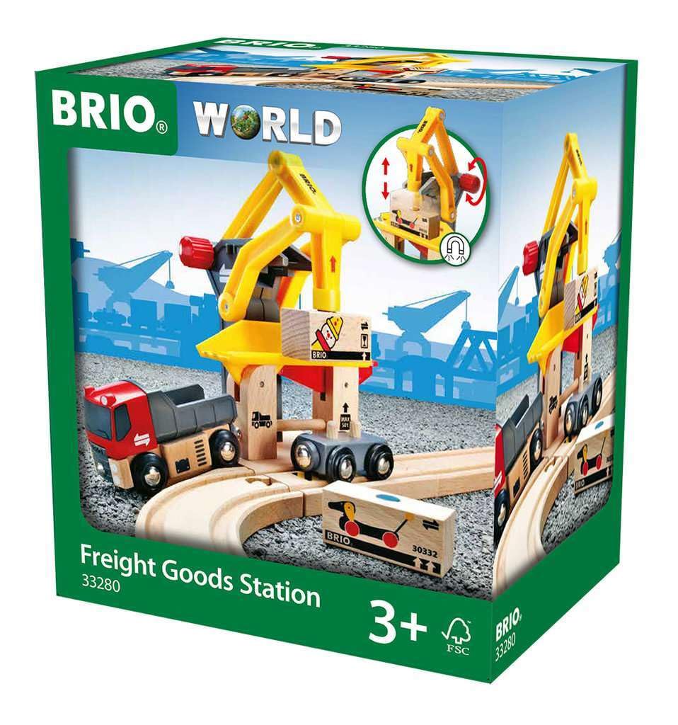 BRIO World - 33280 Freight Goods Station | Versatile Toy Train Set for Kids | Interactive Play | Sustainable Wood Construction | Ideal for Toddlers Aged 3 and Up