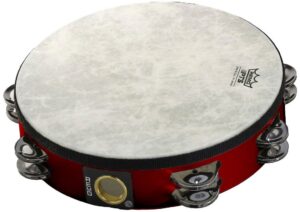 remo fiberskyn tambourine - quadura deep red, 8"