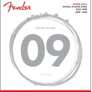 Fender Super 250 Electric Guitar Strings, Nickel Plated Steel, Ball End, 250LR .009-.046