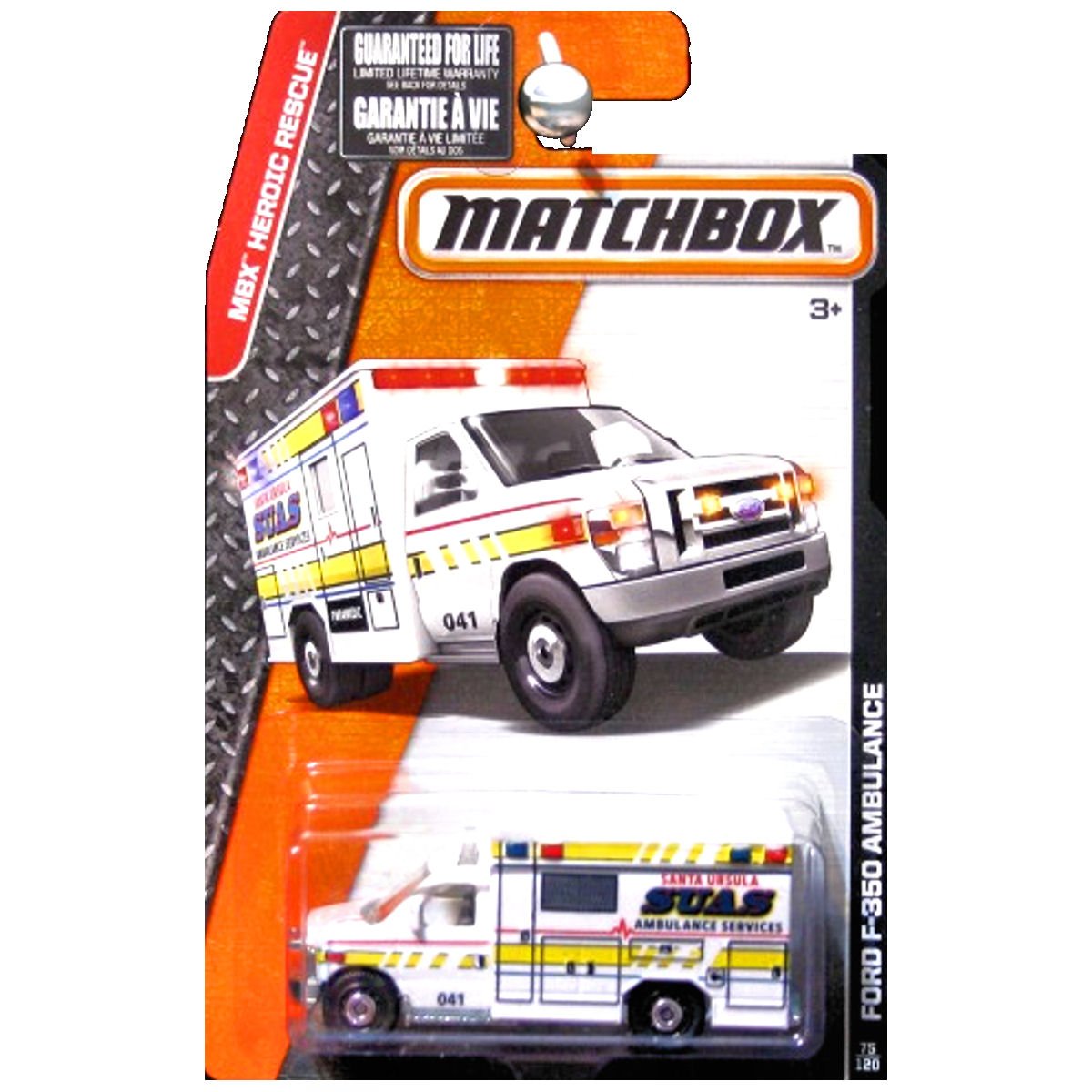 Matchbox 2016 Heroic Rescue Ford F-350 F350 Santa Ursula Ambulance White